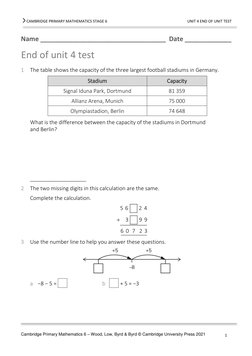 Grade 6 Maths Unit 4 Test PDF | PDF