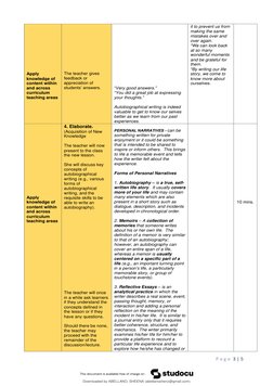 Creative Nonfiction Lesson Plan for Grade 12 | PDF | Knowledge | Curriculum