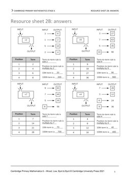 Prim Maths 6 2ed TR Resource Sheet Answers | PDF | Mathematics | Arithmetic