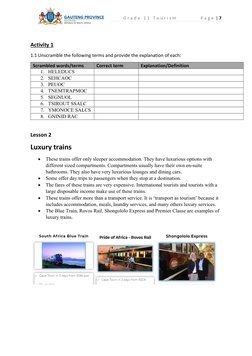 Grade 11 Tourism Remote Learning Guide | PDF | Bus | Airport