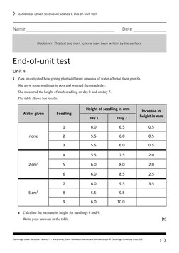 End-of-Unit Test for Science Year 9 | PDF | Urine | Genitourinary System