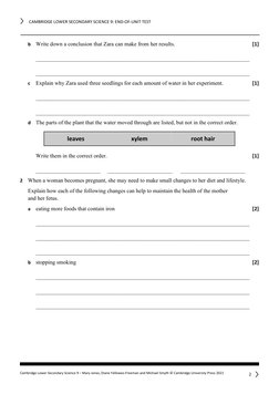 End-of-Unit Test for Science Year 9 | PDF | Urine | Genitourinary System