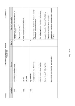 Year 6 Science Checkpoint Mark Scheme | PDF