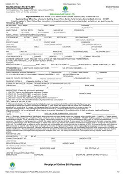 Mahanagar Gas Registration Form Guide | PDF | Cheque