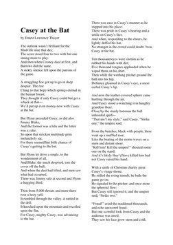 Casey at the Bat: Full Poem Text | PDF