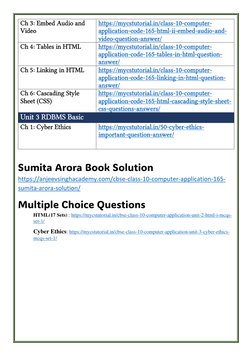 Class 10 Computer Application Code 165 Study Material | PDF | Html | Internet
