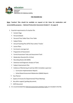 Teacher File Essentials and Guidelines | PDF | Career & Growth | Business