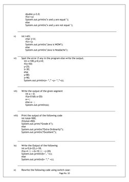 Java Output Prediction Worksheet | PDF | Integer (Computer Science) | Computing