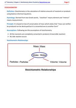 Class 11 Chemistry Chapter 1 Stoichiometry | PDF | Stoichiometry | Mole (Unit)