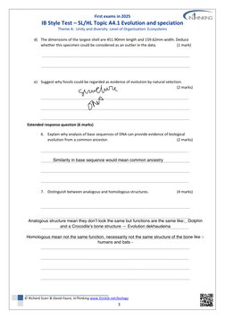 Evolution and Speciation Test 2025 | PDF | Evolution | Species