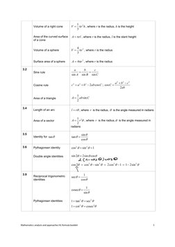 IB Math AA HL Formula Booklet 2023 | PDF | Area | Logarithm