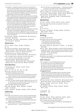 Gold Experience B1 Workbook Answers | PDF
