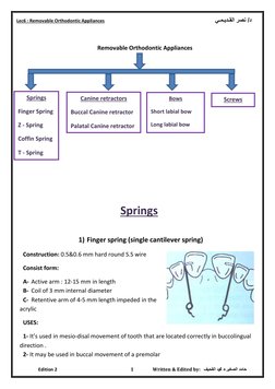 Overview of Orthodontic Springs | PDF | Orthodontics | Dental Anatomy