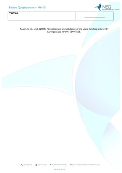 VHI-10 Patient Questionnaire Guide | PDF | Language Arts & Discipline