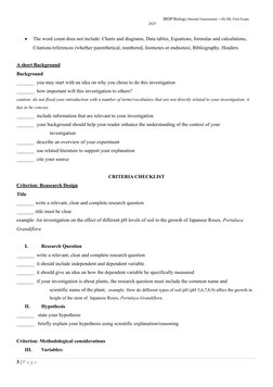 IB Biology IA Criteria for 2025 | PDF | Methodology | Statistics