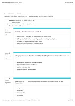 INF1505 Mock Exam Review 2023 | PDF | Data | Printer (Computing)