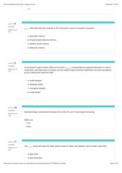 INF1505 Mock Exam Review 2023 | PDF | Data | Printer (Computing)