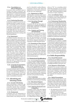 ACA Code of Ethics Overview 2024 | PDF | Confidentiality | Informed Consent