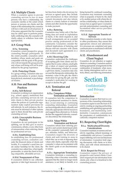 ACA Code of Ethics Overview 2024 | PDF | Confidentiality | Informed Consent