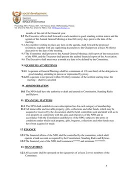 NPO Constitution Template Example | PDF | Nonprofit Organization ...
