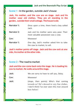 Jack and the Beanstalk Play Script | PDF | Jack And The Beanstalk