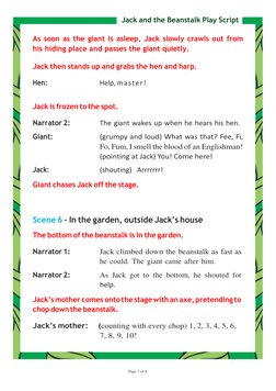 Jack and the Beanstalk Play Script | PDF | Jack And The Beanstalk