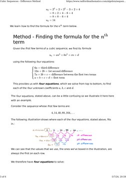 Finding nth Term of Cubic Sequences | PDF | Equations | Mathematical ...