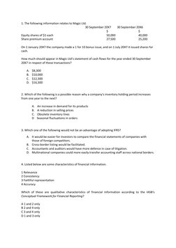ACCA FA Exam Structure and Sample Questions | PDF | Equity (Finance ...