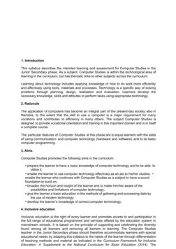 Computer Studies Grade 8-9 Syllabus Namibia | PDF | Operating System ...