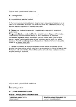 Computer Studies Grade 8-9 Syllabus Namibia | PDF | Operating System ...