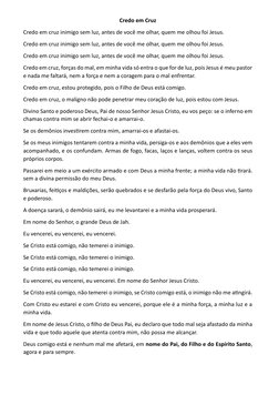 Oração do Credo em Cruz contra Inimigos | PDF