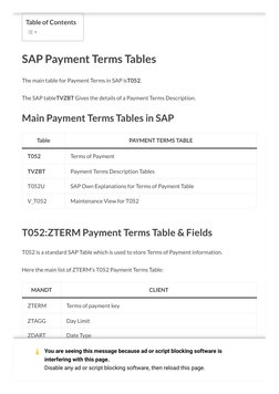 SAP Payment Terms Overview and Tables | PDF | Accounts Payable | Computing