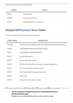 SAP Payment Terms Overview and Tables | PDF | Accounts Payable | Computing