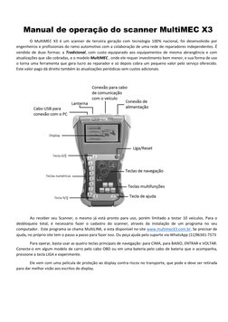 Manual do Scanner MultiMEC X3 | PDF | USB | Armazenamento de dados de ...