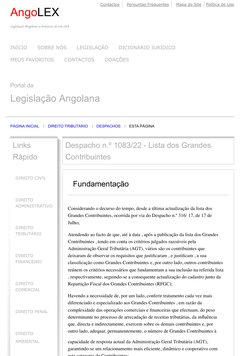 Atualização da Lista de Grandes Contribuintes | PDF | Impostos | Angola