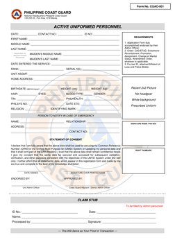 PCG ID Application Form Guidelines | PDF