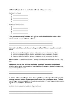 Red Flags and Green Flags Worksheet | PDF | Psychology | Behavioural ...
