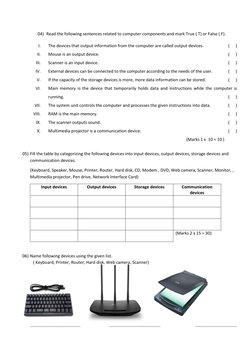 Grade 6 ICT Past Paper - 1st Term | PDF | Input/Output | Computer Hardware