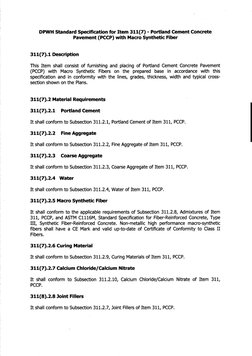DPWH Spec for PCCP with Macro Fibers | PDF | Concrete | Cement