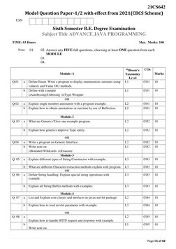 Advance Java Programming Model Paper | PDF | Computer Programming ...