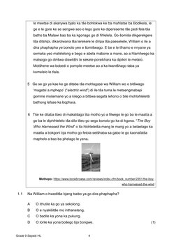 Grade 9 Sepedi Term 4 Question Paper | PDF | Languages Of Africa