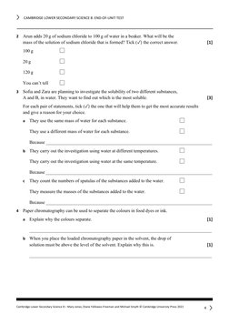 End-of-Unit Test for Science Year 8 | PDF | Solubility | Water