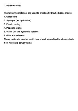 Hydraulic Bridge Project Overview | PDF