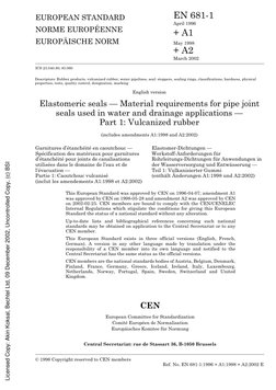 EN 681-1: Elastomeric Seal Standards | PDF | Regulation | International ...