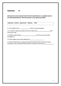 Grade 6 Life Skills Exam Paper 2024 | PDF | Self Esteem | Bullying