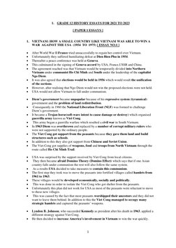 Grade 12 History Essays 2021-2023 | PDF | Vietnam War | Viet Cong