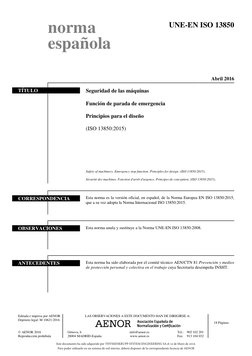 Norma UNE-EN ISO 13850:2016 | PDF | Estandarización | Organización ...
