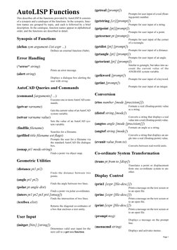 AutoLISP Functions and Commands Guide | PDF | Callback (Computer Programming) | Command Line ...