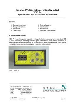 VOIS R+ Voltage Indicator Manual | PDF | Capacitor | Relay