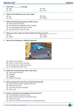 Neltas Grade 2 Science Sample Paper | PDF | Force | Water